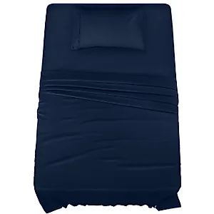 Utopia Bedding Twin Bed Sheets Set - 3 Piece Bedding - Brushed Microfiber - Shrinkage and Fade Resistant - Easy Care (Twin, Navy Blue)