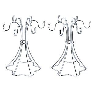 Hemoton 2 Pack Stylish Steel Mug Home Storage Mug Hooks Coffee Cup Stand Coffee Mug Tree Tree Holder Stainless