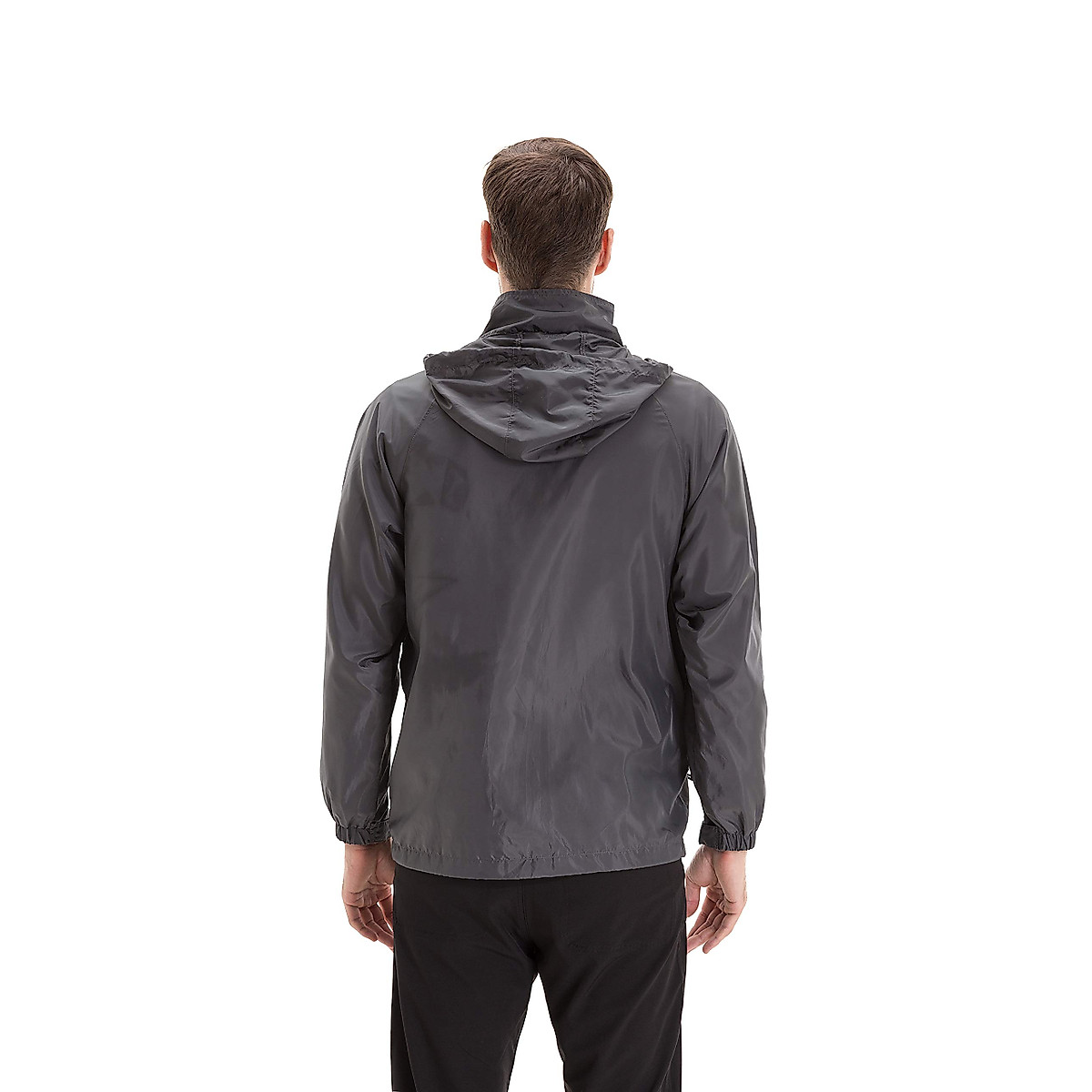 TRAILSIDE SUPPLY CO. Mens Windbreaker Jackets Lightweight Packable Jacket,Windproof and Dustproof Dark grey size 3XL