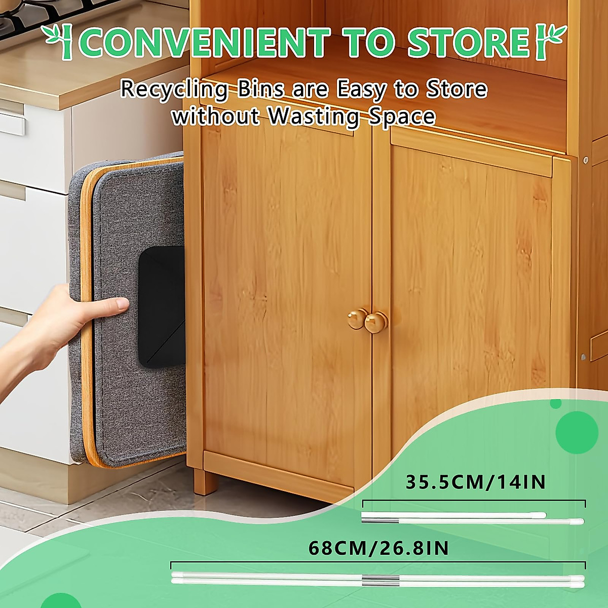 26 Gallon Recycling Bins for Kitchen, Indoor Home Recycle Bin with Lid, 100L Recycling Bin with 2 Removable Reusable Inner Bags, Soft Close Lid and Airtight, Collecting Bottle Can Glass Plastic