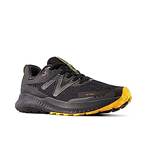 New Balance Men's DynaSoft Nitrel V5 GTX Trail Running Shoe, Black/Vibrant Apricot, 12 X-Wide