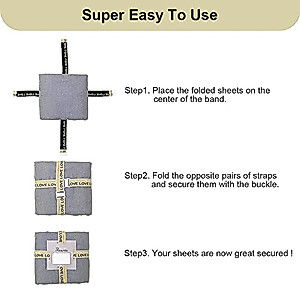 Upgraded Closet Organizer for Bed Sheets, Clothes Storage and Organization System for Linen Closet, Blanket Storage Band with Label, Wardrobe Space Saver for Bedding, Comforters, Sweater, Towel