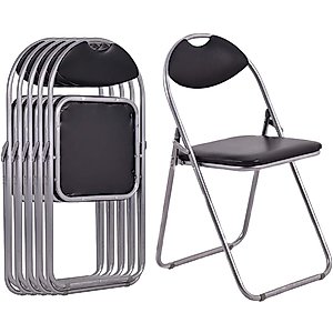 ARLIME Folding Chairs Set of 6, Foldable Chairs w/Handle Hole, Steel Frame, 330 Lbs Weight Capacity, Stackable Padded Folding Chairs for Events Wedding Party