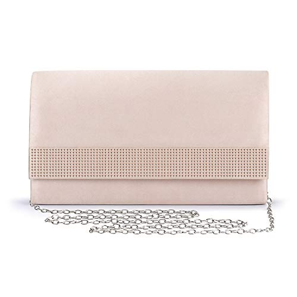 Mulian LilY M052 Satin Rhinestones Evening Bags Party Bridal Clutch Purse For Women Prom Clutch Champagne