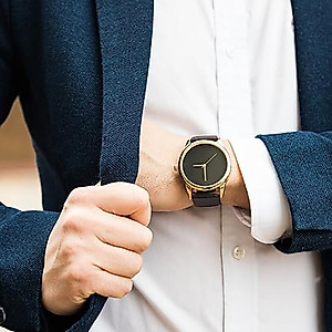 cobee Leather Watch Straps, Soft Calfskin Leather Watch Band Quick Release Leather Replacement Watchband for Men Women Universal Watches Bracelet Stainless Steel Clasp Buckle(Dark Brown, 22mm)