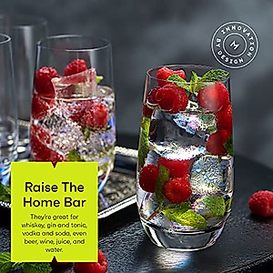 MITBAK 16 - OZ Drinking Glasses (Set of 6) | Glass Cups for, Water, Juice, cocktail,Mixed Drinks | Kitchen Glassware Set, Excellent Gift | Highball Glasses Made In Slovakia