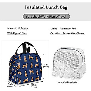 SHENGBAO Insulated Lunch Bags Australian Cattle Red Heeler Simple Dog Breed Navy Water-Resistant Thermal Lunch Box For Work, one size