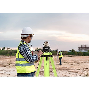 AdirPro Aluminum Hi -Vis Green Tripod with Quick Clamp & AdirPro 14-Foot Aluminum Grade Rod Bundle