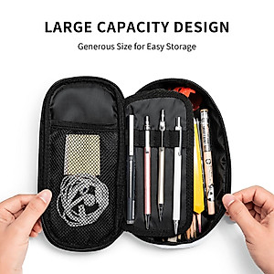 Jwzrene Gamer Pencil Case Large Capacity Gaming Pen Bag With Zipper Compartment Pencil Pouch Multifunction Stationary Bag For Boy Men