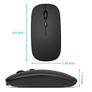 UrbanX Bluetooth Rechargeable Mouse for Dell Latitude 3420 Laptop Bluetooth Wireless Mouse Designed for Laptop/PC/Mac/iPad pro/Computer/Tablet/Android Onyx Black
