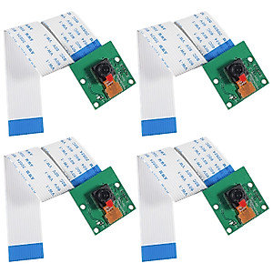 AITIAO 4 Pieces 5 Megapixels 1080p Sensor OV5647 Mini Camera Module with 6 Inch 15 Pin Ribbon Cable Compatible with Raspberry Pi Model A B B+, Pi 2