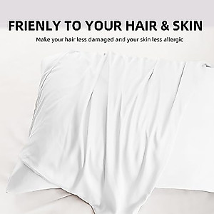 Warmstar 600 Thread Count Cooling Pillow Cases Standard Size Set of 2,Rayon Derived from Bamboo Cooling Pillow Cases for Hot Sleepers,Soft Silky Breathable Envelope Pillowcases,White,20x26 Inches