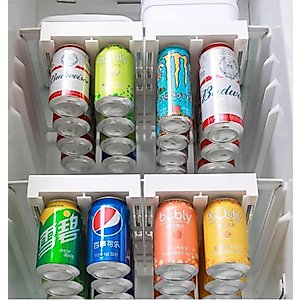 Soda Can Dispenser Rack for Refrigerator,Hanging Soda Can, Soda Can Organizer Holder for Refrigerator- Holds 8 Soda Cans 12Oz 16Oz