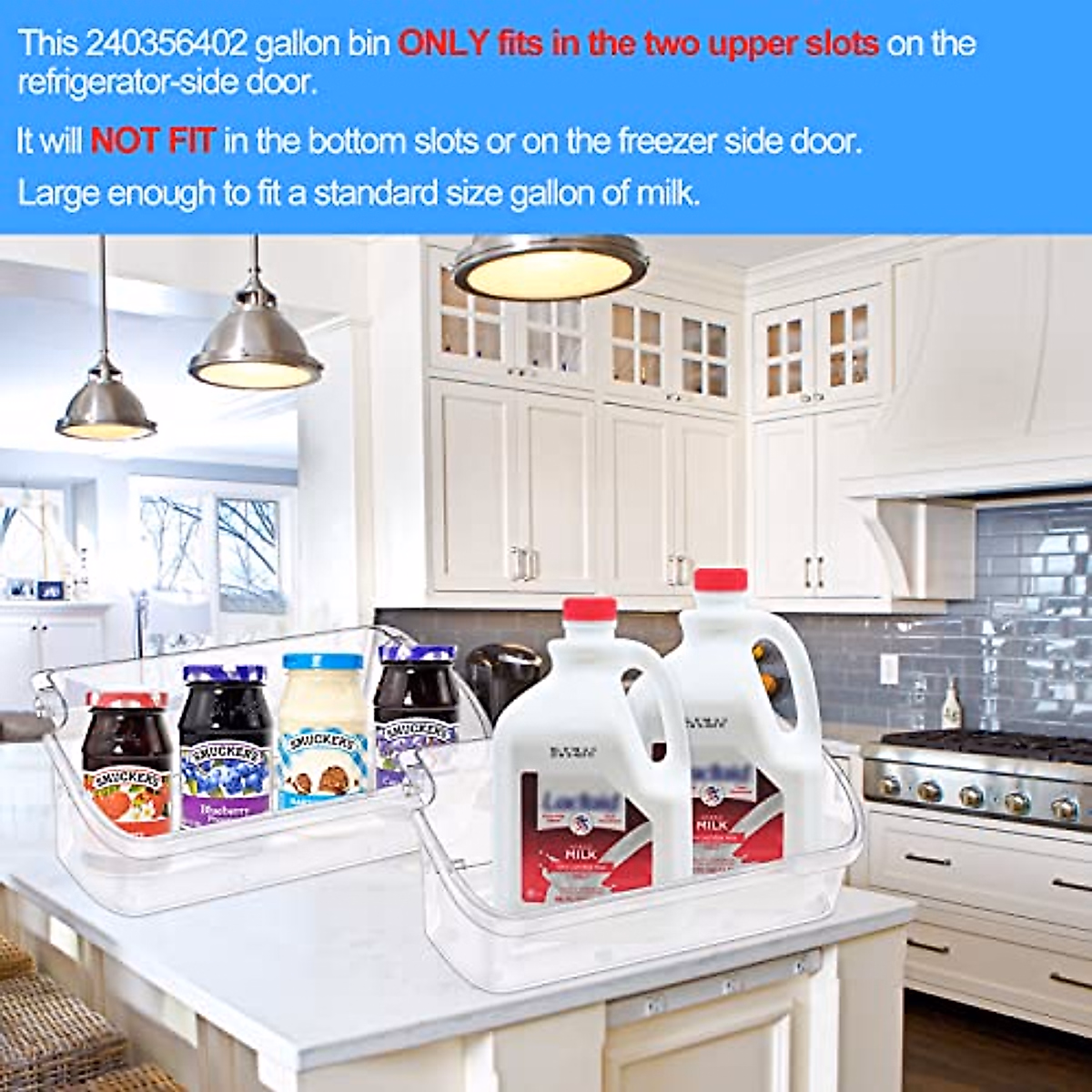 (2-Pack) UPGRADE 240356402 Refrigerator Door Bin Replacement Part,Compatible with Frigidaire Refrigerator Door Shelf LFSS2612TF0 FGUS2642LF2 LGUS2642LF1 LFSS2612TE0 AP2549958 FGHS2631PF4A Door Shelf