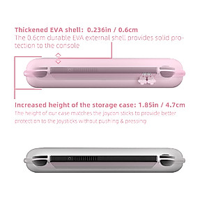 Mytrix Cute Carrying Case for Nintendo Switch OLED, Portable Hard Shell Pouch Travel Storage Bag for Switch Protective Bag with 10 Game Card Slots, with 4 in 1 Bundle Accessories Pink Cherry Blossoms