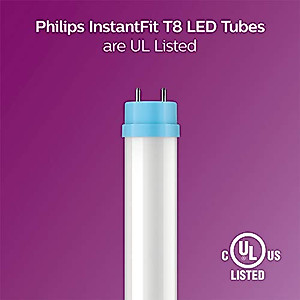 Philips LED InstantFit 4-Foot T8 Tube Light Bulb 1800-Lumen, Cool White (4000K), 16W=32W, Medium Bi-Pin G13 Base, 8-Pack