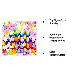 LENYOQIN 100 Pcs Kawaii Squishies, Mochi Squishy Toys for Kids Party Favors, Mini Sensory Stress Relief Toys, Goodie Bags Novelty Toy, Classroom Prizes, Birthday Gift, Christmas Stocking, Xmas Gifts (Random)