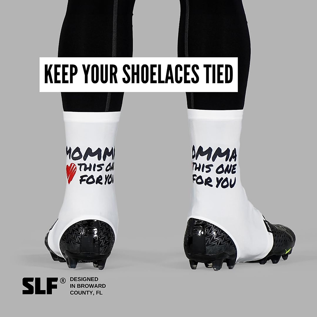 SLEEFS Spats/Football Cleat Covers [1 Pair - Youth Y] - Laces Covers/Wraps for Football, Baseball, Soccer, and Field Hockey - Youth and Adult Sizes for Men, Boys and Girls - Momma