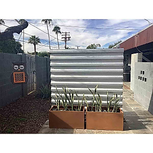 GZGNEEVL Corten Steel Planter Box Rectangular Planters Large Outdoor Planter Metal Planter Box for Tall Plant Trough Rustic Patina for Garden Yard Commercial Residential Farm 16 in x 31.5 in x 16 in