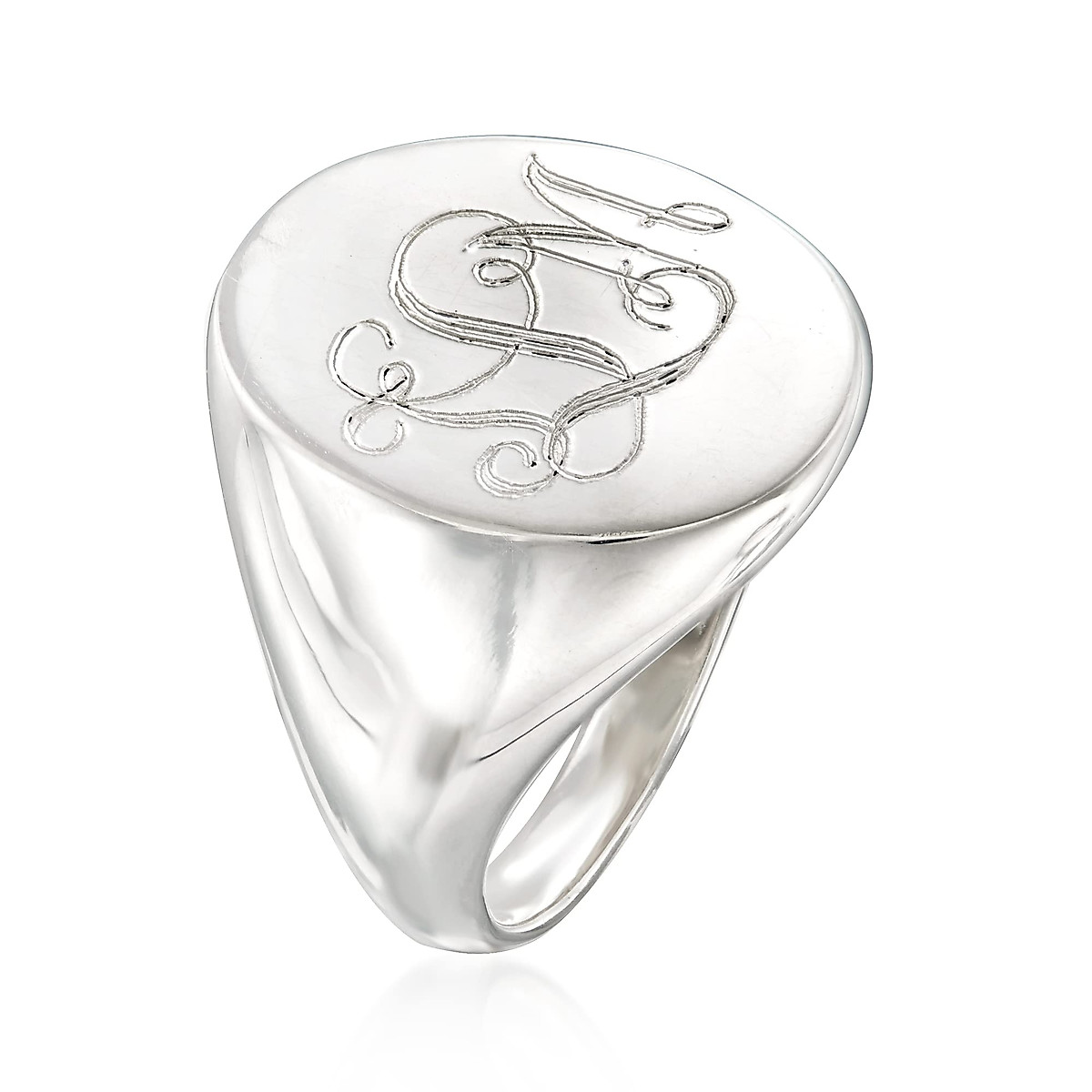 Ross-Simons Monogram - Sterling Silver Signet Ring. Size 7