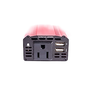 Hebron 150w Car Power Inverter – Portable 12V DC to 110V AC Charger – Cigarette Lighter Adapter – 2 USB Ports and 1 US AC Outlet