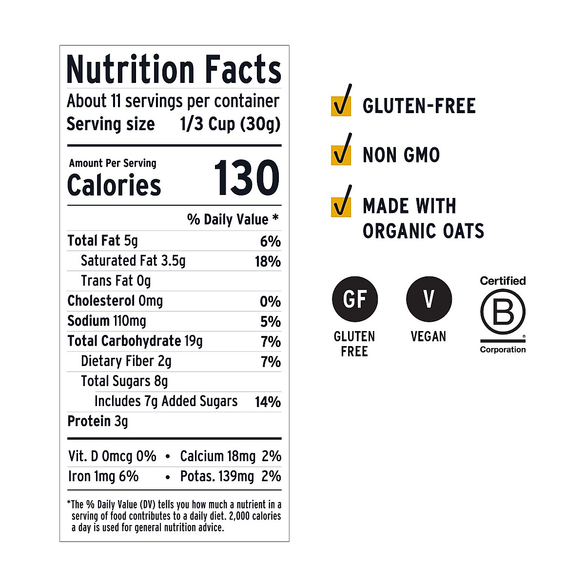 purely elizabeth Ancient Grain Granola Certified Glutenfree Vegan NonGMO Coconut Sugar Delicious Healthy Snack , Blueberry Hemp, 12 Ounce