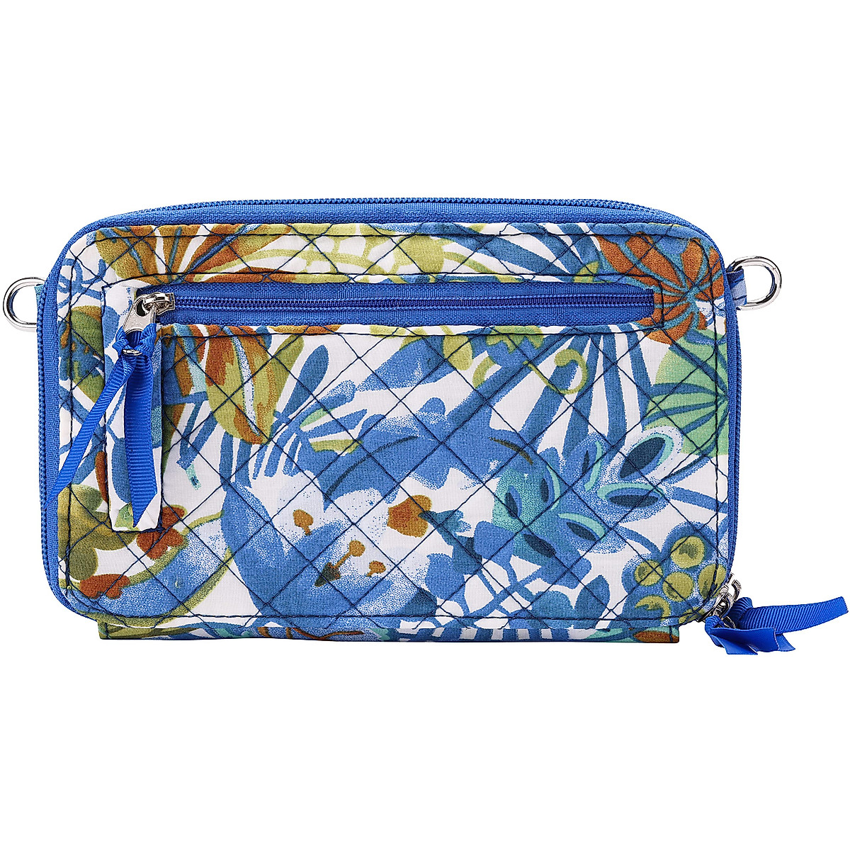 Brentano Cotton quilted double-zipper crossbody wallet purse and clutch (TROPICAL PARADISE)