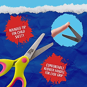 Idiy Kid's Scissors Class Value pack Value (25pc) - 5" Soft Grip Blunt Tip Safety Easy Cut Scissors-Elementary Projects, Summer Camps, Class Arts & Crafts Back to School Supplies for Children, Teacher