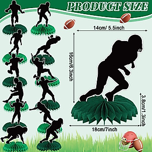 QOUBAI 12Pcs Football Honeycomb Centerpieces Football Player Party Decorations Sports Party Decor Table Toppers Birthday Party Decoration for Baby Shower Gameday Tailgate Party Favor Supplies