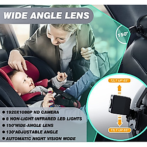 Baby Mirror for Car, ATOROBROS Baby Car Camera for Rear-Facing Seat with 4.3'' HD Display, Upgrade 360° Rearview Mirror Display Bracket, Easy and Safe to See Baby while Driving