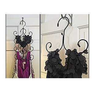 Non-Slip Cascading Hanger - Curly Hanger for Tank Tops, Sports Bra, Yoga Tops, Lingerie, Swimsuits by Boottique (Black- Set of 5)