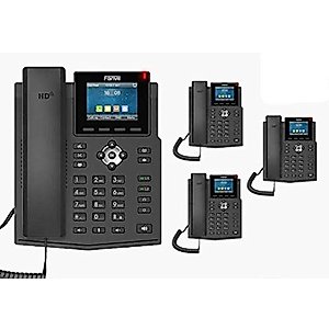 Fanvil X3SG IP Phone Gigabit with 4 SIP Lines and 2 Line Keys and Color Display 2.8-inch (4-Pack)