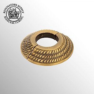 Renovators Supply Manufacturing Aluminum Escutcheon Plate 3.13" OD Escutcheon Lacquered Antique Gold Finish Radiator Flange