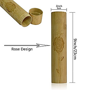 Set of 2 Eco Bamboo Scattering Urn Tube for Human-Pet Ashes, Small Urns for Human Ashes, Mini Biodegradable Spreading Urns for Adult Ashes Male Female Dog(9" x2”)