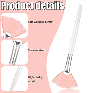 Patelai 14 Pieces Fan Brushes Applicator, Mask Brushes for Facial Makeup Tools for Face Cosmetic(Pink)
