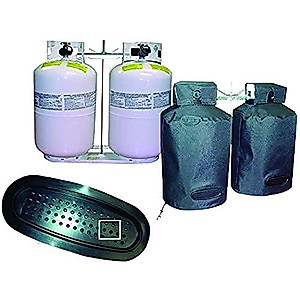 20lb Propane Tank Cover ,Ventilated Propane Gas Can Protection Covers, Heavy Duty RV Propane Tank Cover, Propane Bottle Storage Bag, Waterproof & Weather Resistant, Black, 12.5 x 12.5 x 24 inches