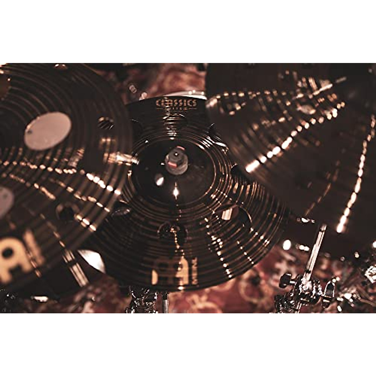 Meinl Cymbals Classics Custom Dark 16" Trash Stack Cymbal for Drum Set, Pair — Made in Germany — B12 Bronze, 2-Year Warranty (CC-16DASTK)