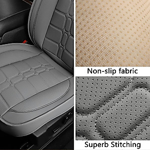 BALLIOL Pickup Seats Covers Compatible with Toyota Tacoma 2005-2023 SR SR5 TRD Off-Road TRD Pro TRD Sport Trall Special Edition Faux Leather (Gray,5 Sets Full Seat)