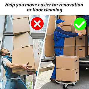 Nellyke Furniture Dolly, Moving Dolly Furniture Mover 4 Wheels Heavy Duty Small Flat Dolly Cart Portable Dollies with Wheels, 550 Lbs Capacity