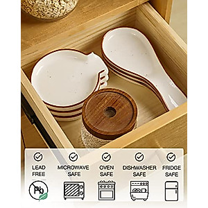 Getstar Spoon Rest for Stove Top, Ceramic Spoon Holder for Kitchen Counter (W4.7"), Farmhouse Decor, Dishwasher Safe