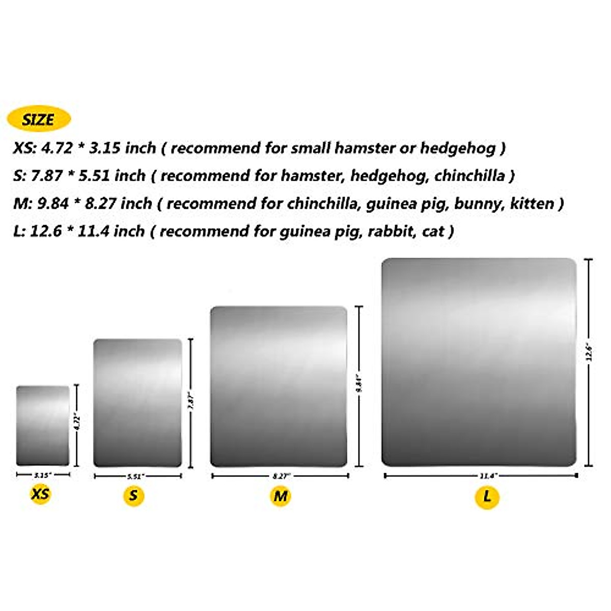 Comtim Pet Cooling Mat for Rabbit Hamsters, Self Cooling Mat Pad for Hamster Guinea Pig Chinchilla Kitten Cat and Other Small Animals, Pet Cool Plate Ice Bed - Perfect for Hot Summer Weather, S