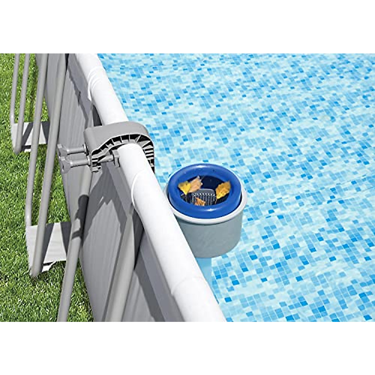 Bestway Flowclear Wall Mount Surface Skimmer | Cleans Above Ground Pools | Attracts Floating Debris, One Size, Grey