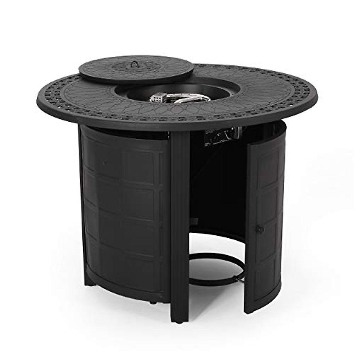 Christopher Knight Home Richie Outdoor Round Aluminum Fire Pit, Matte Black