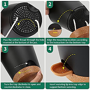 Whonline 6 Pack Self Watering Pots 8/7/6.5/ Inch Plastic Plant Pots Bottom Watering Plant Pots with Saucer Reservoir and Watering Lip for Indoor Outdoor Flowers Plants Windowsill