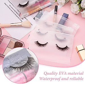 Noverlife 100PCS Eyelash Makeup Bags, Lash Bags for Clients, Waterproof Plastic Makeup Bags, Toiletry Makeup Pouch Cosmetic Lash Bags with Zipper, Eyelash Aftercare Bags Eyelash Cases Cosmetic Pouches