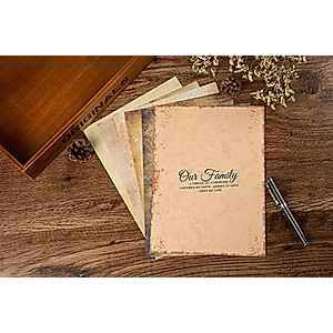 60 Sheet Stationery Paper - Old Fashion Aged Classic Vintage Antique Design, Double Sided - 6 Designs-100 gsm, 8.5 x 11 Inches