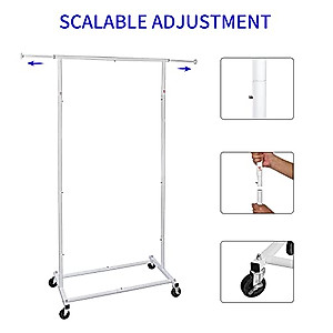 Fishat White Double Rod Garment Rack & Simple Garment Rack