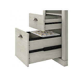 Yorktown 50-Inch Home Office Desk with Storage, Linen White Oak