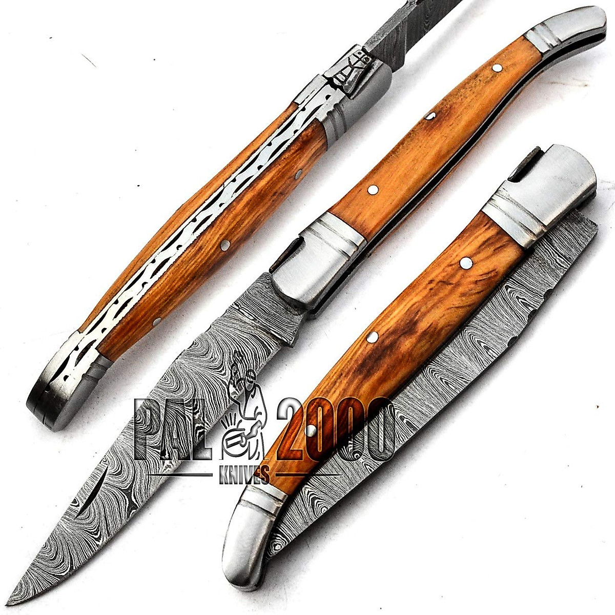 PAL 2000 KNIVES FOL-9695 Custom Handmade Damascus Steel 9 Inches Folding Pocket Hunting Knife