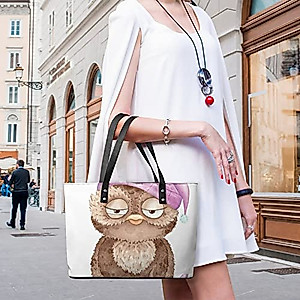 Womens Handbag Owl Leather Tote Bag Top Handle Satchel Bags For Lady